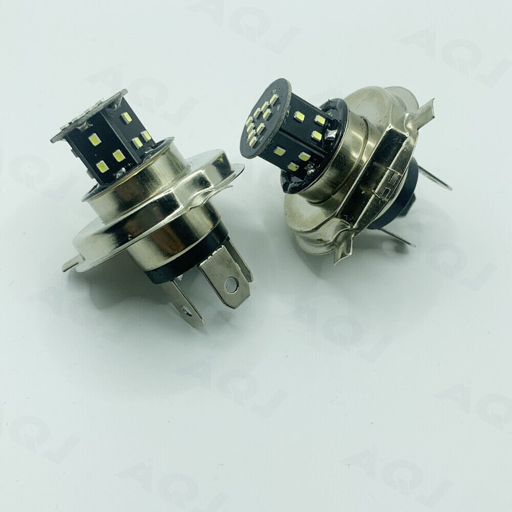 6 Volt LED Headlight Headlamp Clear Glass Light Lamp Bulbs 35W Pair H4 ...