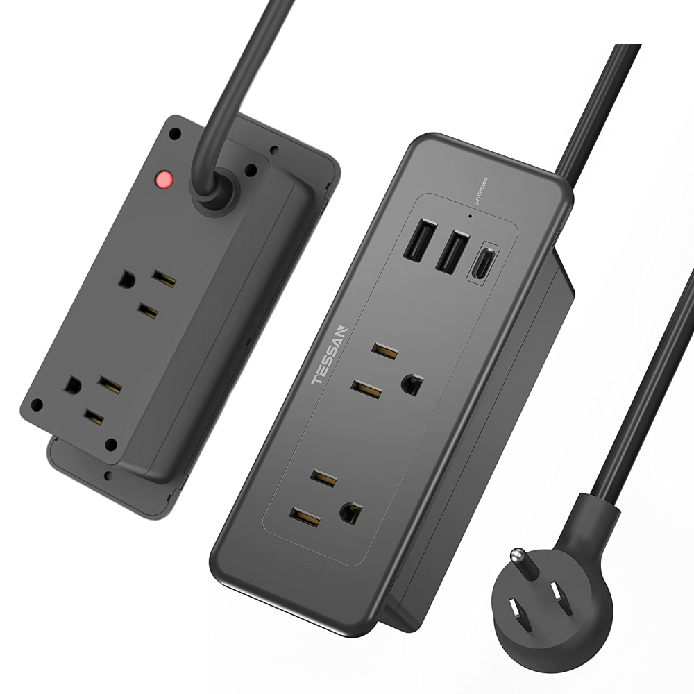 Recessed Power Strip with 4 Outlet USB C for Couch Table Desk Furniture ...