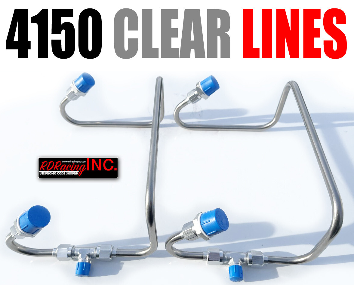 DUAL INLET 4150 CLEAR SUPERCHARGER BLOWER FUEL LINE KIT HOLLEY CARBS ...