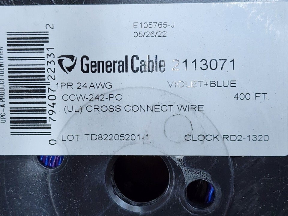 400ft General Cable 2113071 24/1P General Purpose Cross-Connect Wire ...