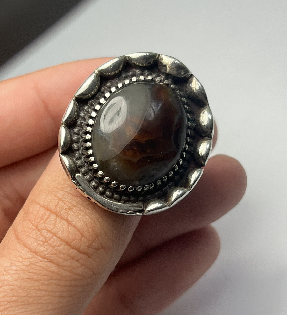 LARGE 26G VINTAGE MEXICAN FIRE AGATE RING SOUTHWEST STYLE STERLING SIZE 13 | eBay