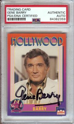Gene Barry Signed Autographed Trading Card Hollywood Actor PSA 84382359 ...