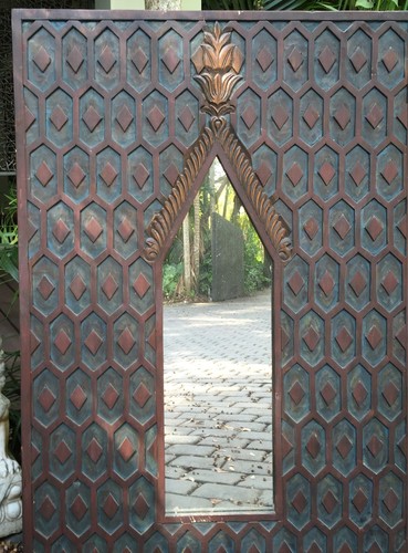 Sumatran Handcrafted Wood Wall Mirror 30" x 45" Indonesia Cathedral | eBay