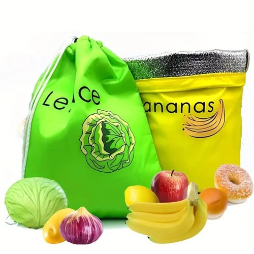 2Pcs Lettuce Storage Bag Reusable Insulated Bag Freshness Protection ...