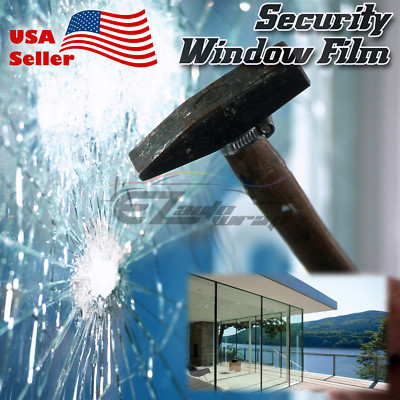 Clear Security Window Film Shatterproof Glass Protection Anti Shatter ...