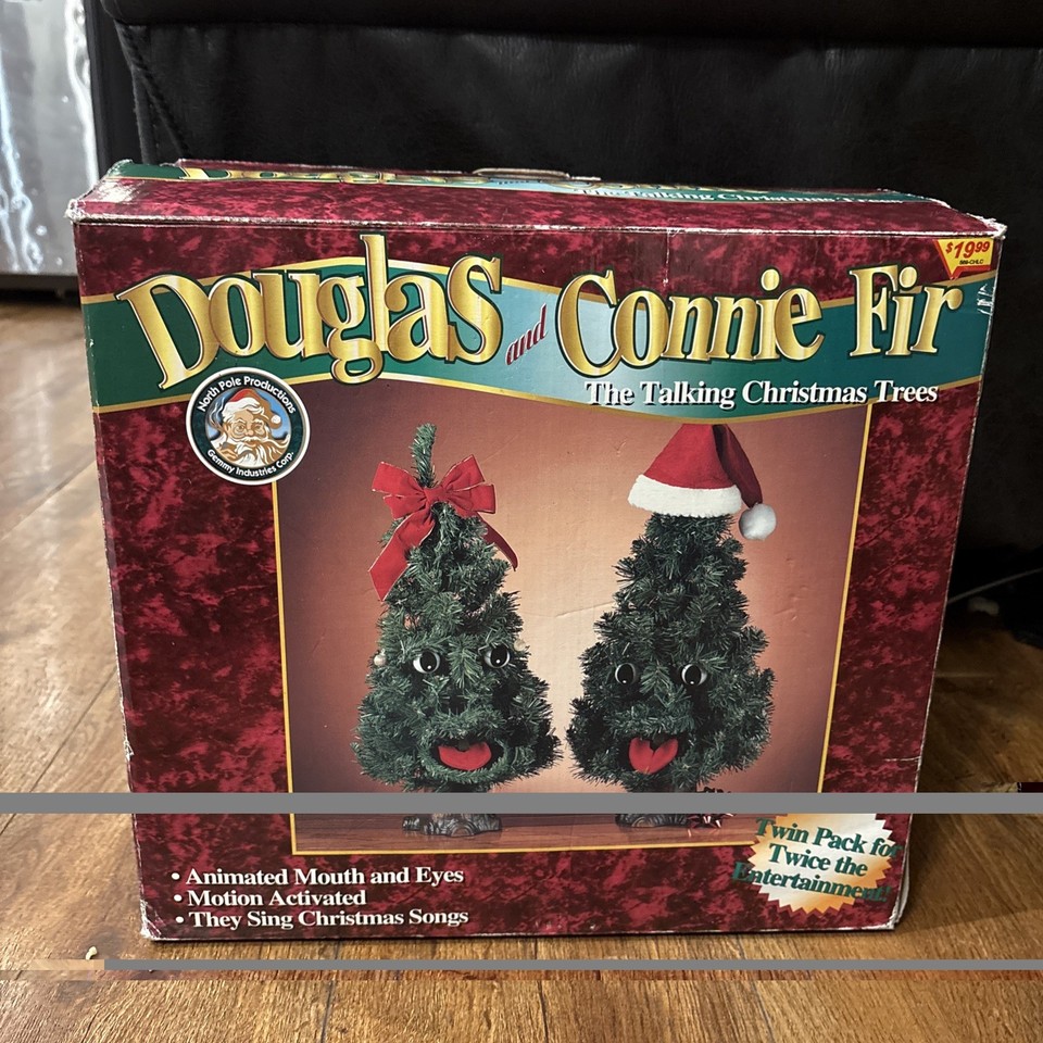 Douglas And Connie Fir Talking Singing Animated Christmas Trees Set ...