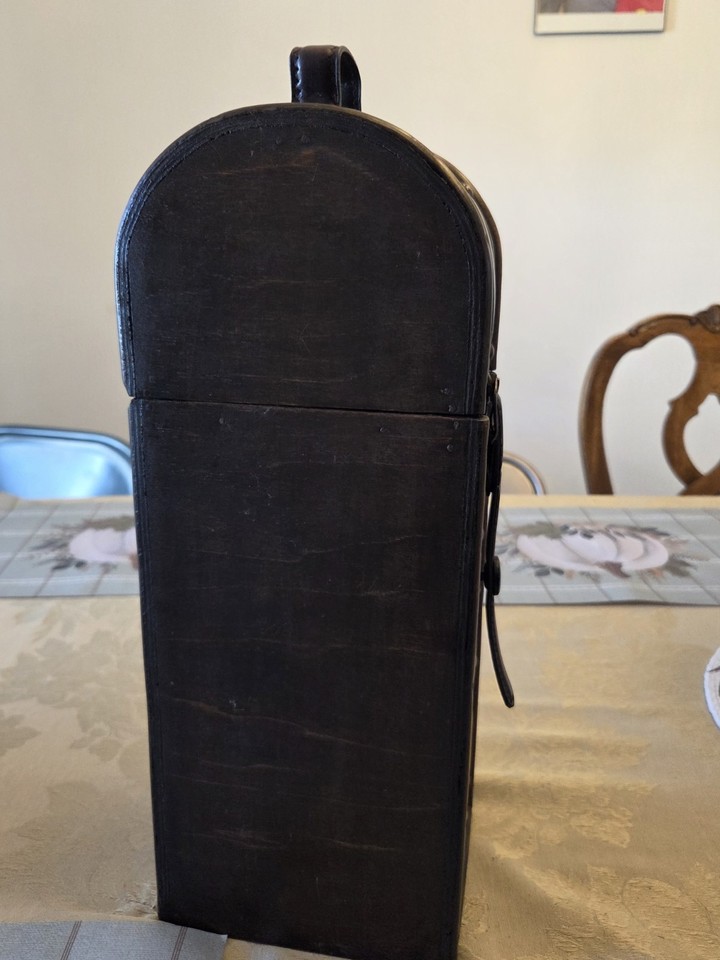VINTAGE WINE BOX LEATHER AND WOOD FOR GIFTING OR STORAGE | eBay