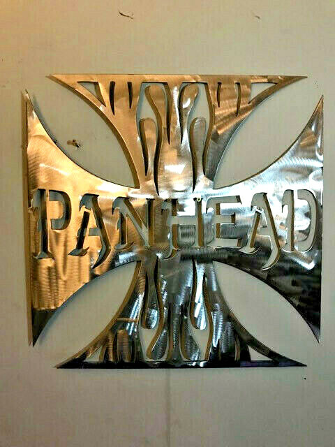 PanHead Iron Cross sign man-cave, garage, shop 21 x21" Metal Wall Art ...