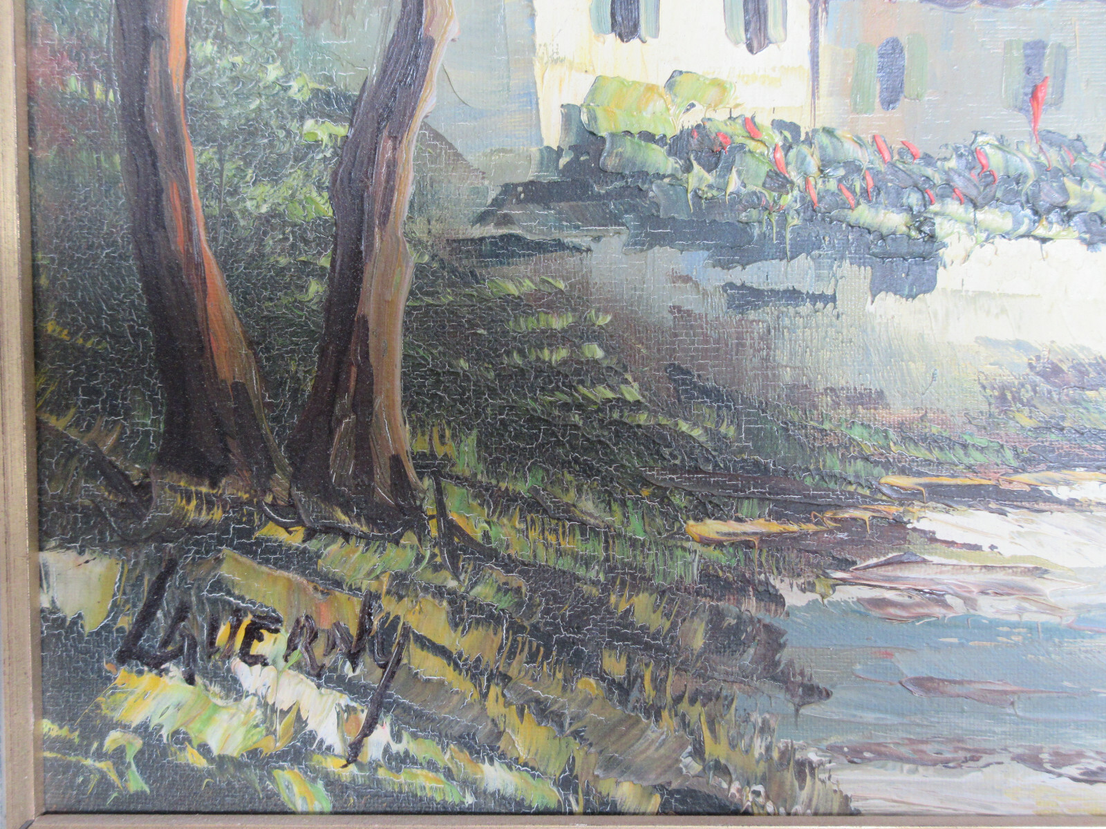 Tableau peintre l. GUERNY huile sur toile 27 x 35 paysage marine ...