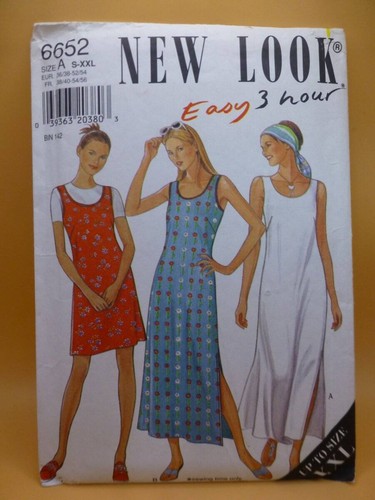 NEW LOOK 6652 MISSES' 32½-34" SZ 10-12 EASY SUMMER SUN VEST DRESS ...