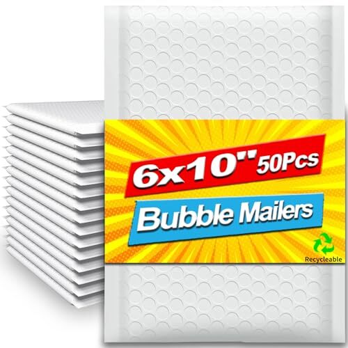 Bubble Mailers 6x10 Inch Pack, Waterproof Thick Padded Envelopes, Self ...