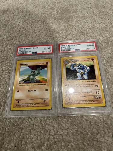 Pokemon PSA 10 Base Set Shadowless Machop & Machoke | eBay