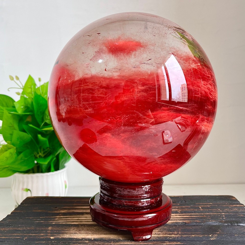 27.07LB Natural Red melting stone crystal Ball Quartz Crystal Sphere ...