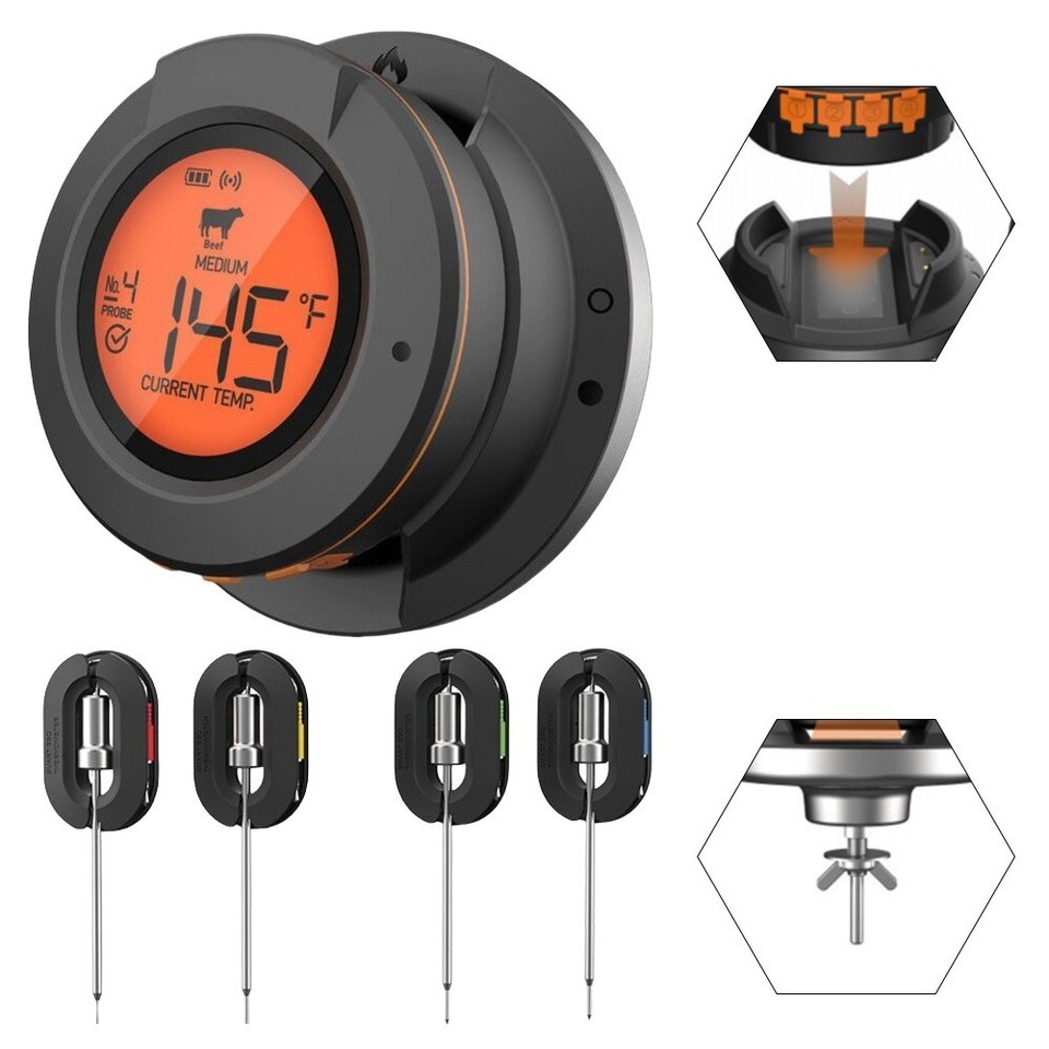 Wireless Smart Oven Thermometer for Accurate Cooking with Multiple ...