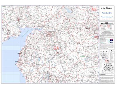 Postcode Sector Map 21 North Cumbria (Paper) | eBay UK