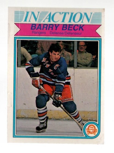 1982-83 O-Pee-Chee Barry Beck In Action New York Rangers #220 Poor ...