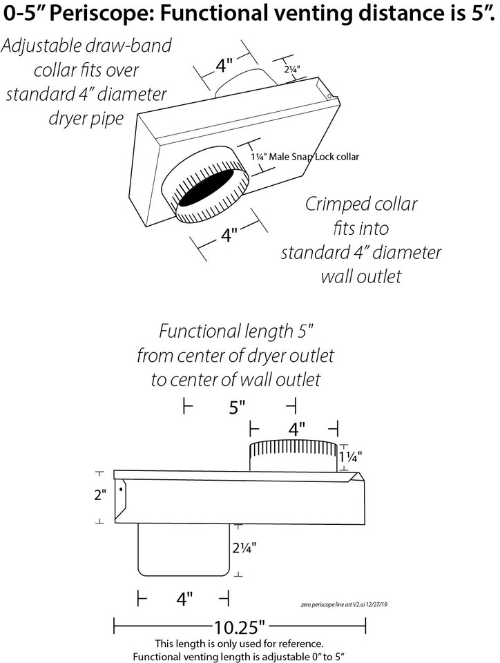 Builder's Best Zero Periscope Universal Dryer Vent Kit #49901 ...