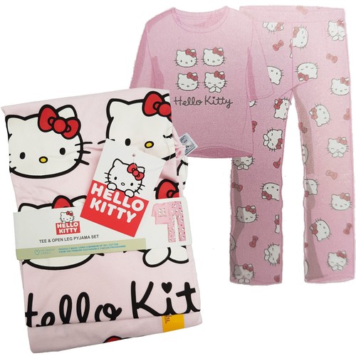 Primark x Hello Kitty Pyjamas Set PJs Nightwear Tee & Long Leg Pink L ...
