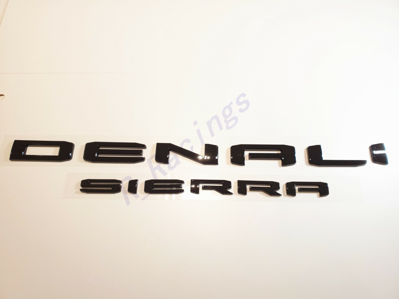 OVERLAY Gloss Black DENALI Sierra Emblems 2019+ GMC Sierra 1500 2500hd ...