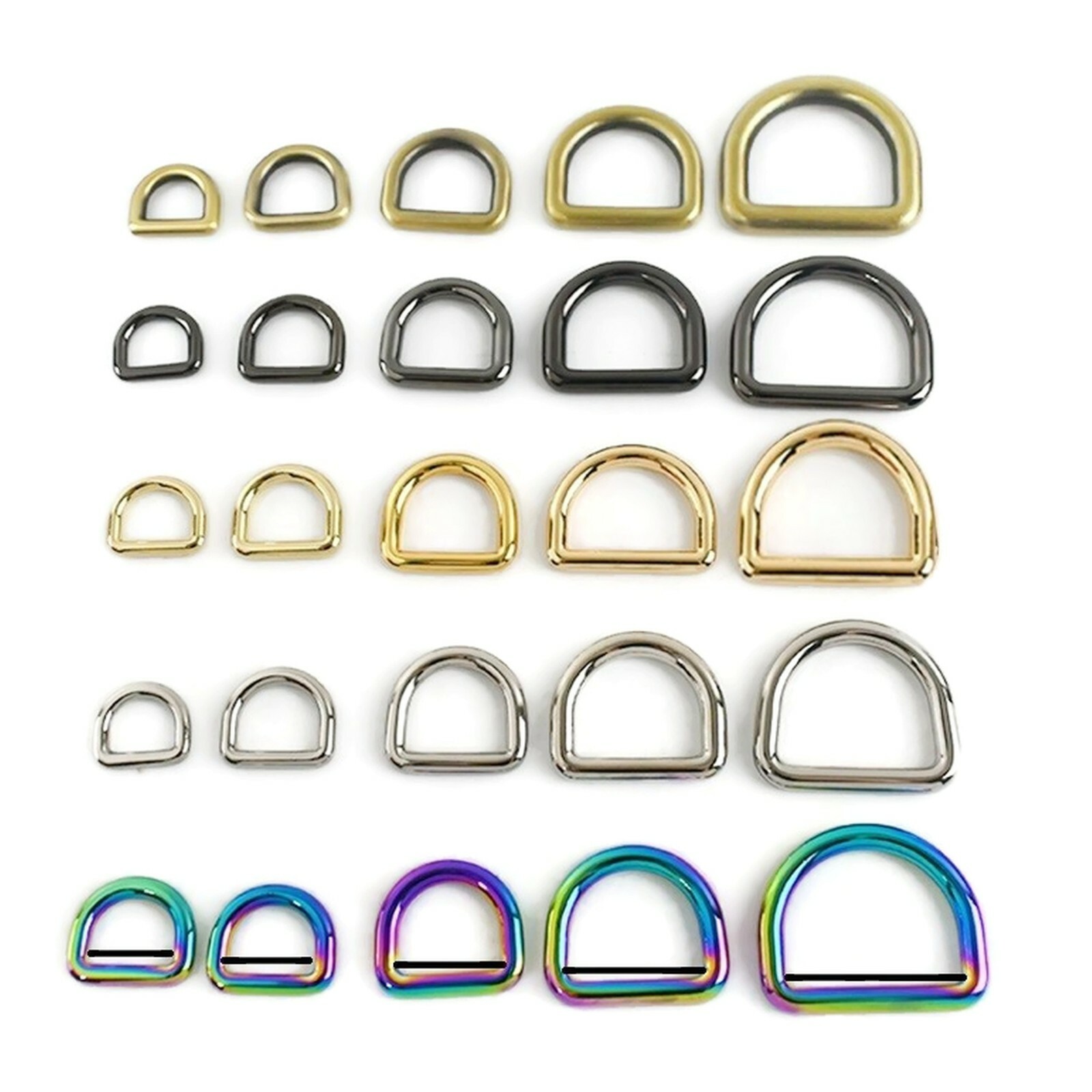 Solid cast closed D rings - metal D-Rings for bags collars crafts 10 to ...