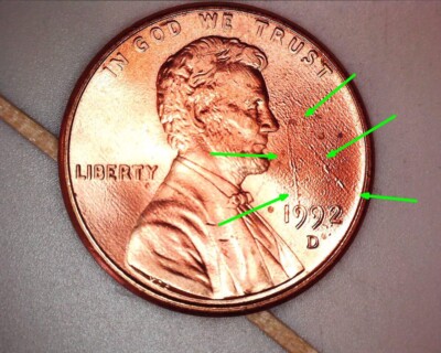 1992 Denver Lincoln Penny - A Very Large Die Break, Obverse Unc. | eBay