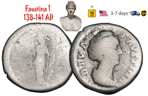 Ancient Roman Empire Coin Silver Faustina 1 138 141 AD Wife ANTONINUS ...