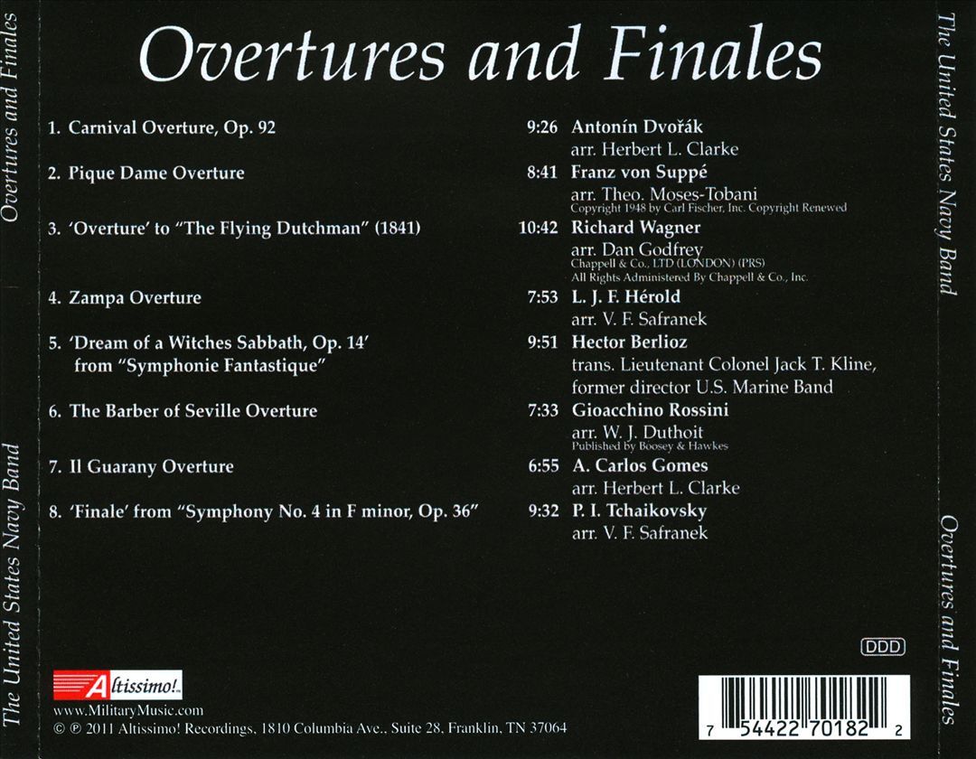 UNITED STATES NAVY BAND OVERTURES AND FINALES NEW CD 754422701822| eBay