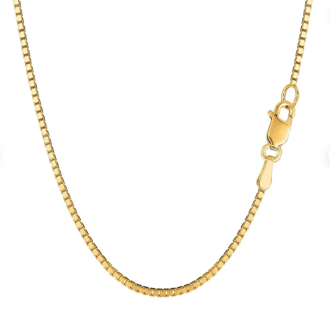 14k Gold Box Link Pendant Chain/Necklace 18" 1.6mm 8.3 grams (BOX090 ...