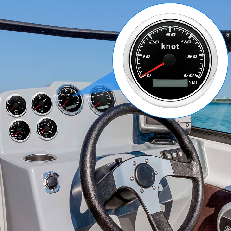 85mm GPS Speedometer Gauge 0-60 Knots Odometer for Boat Car Truck ...
