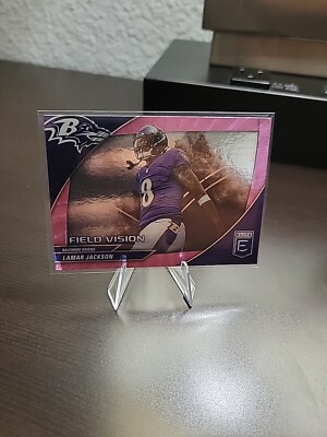 2024 Donruss Elite Field Vision #2 Lamar Jackson Pink Parallel - Ravens ...