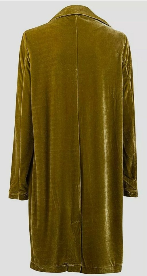 Women's Open Front Velvet Coat, Avocado Green, UK Size 8-16, BNWT, RRP ...