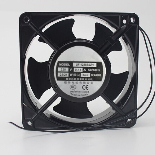 1 PCS FULLTECH Fan UF-1238B22H AC 220V 0.14A 23/21W 12038 12CM 2 WIRE ...
