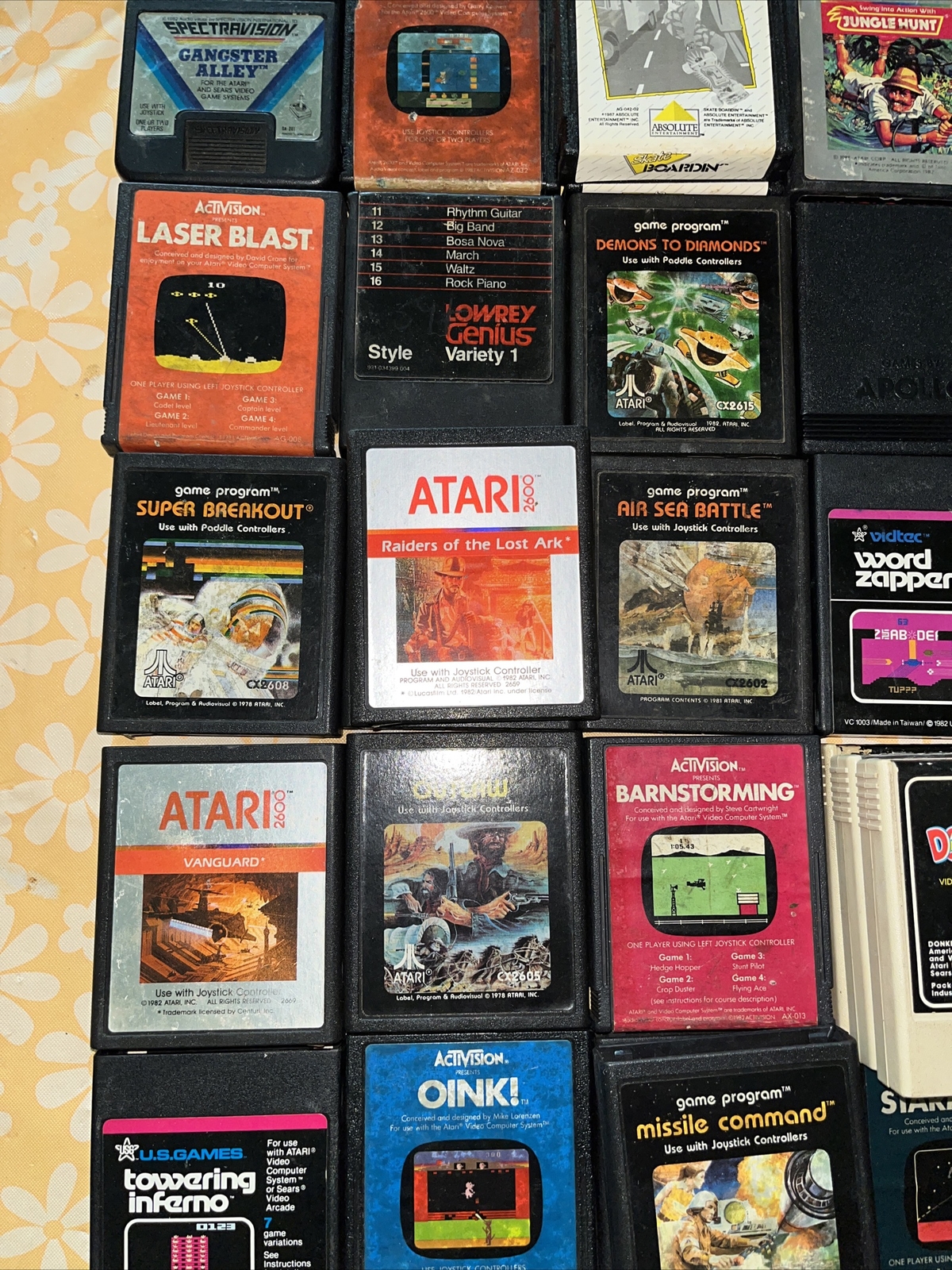 Vintage Atari Computer Game Cartridge Pac-Man Combat Space Invaders Lot ...