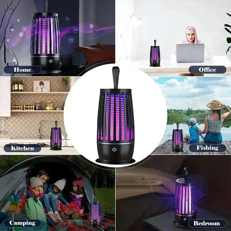 Mosquito Killer Lamp Electric Rechargeable Zapper Bug Fly Insect Trap ...