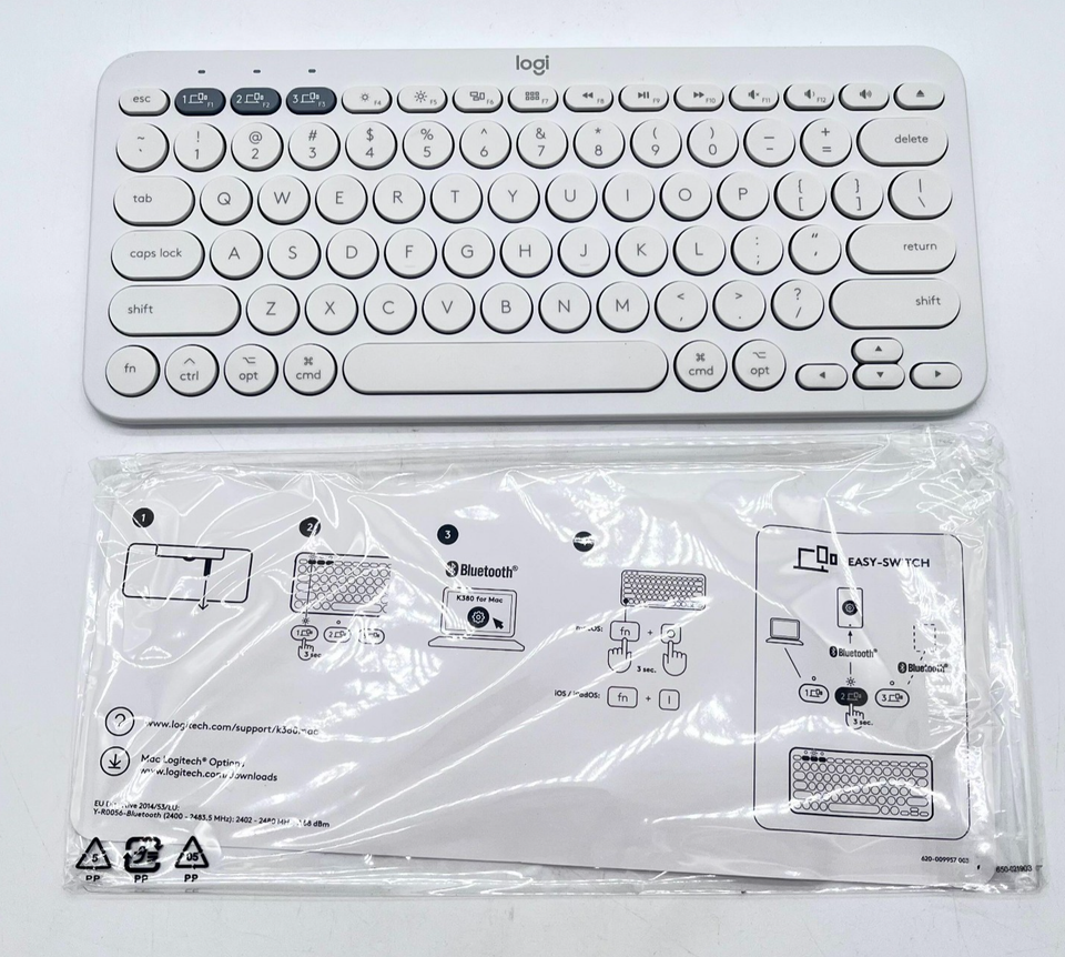 Logitech K380 Wireless Bluetooth Multi-Device Keyboard for MAC (WHITE ...
