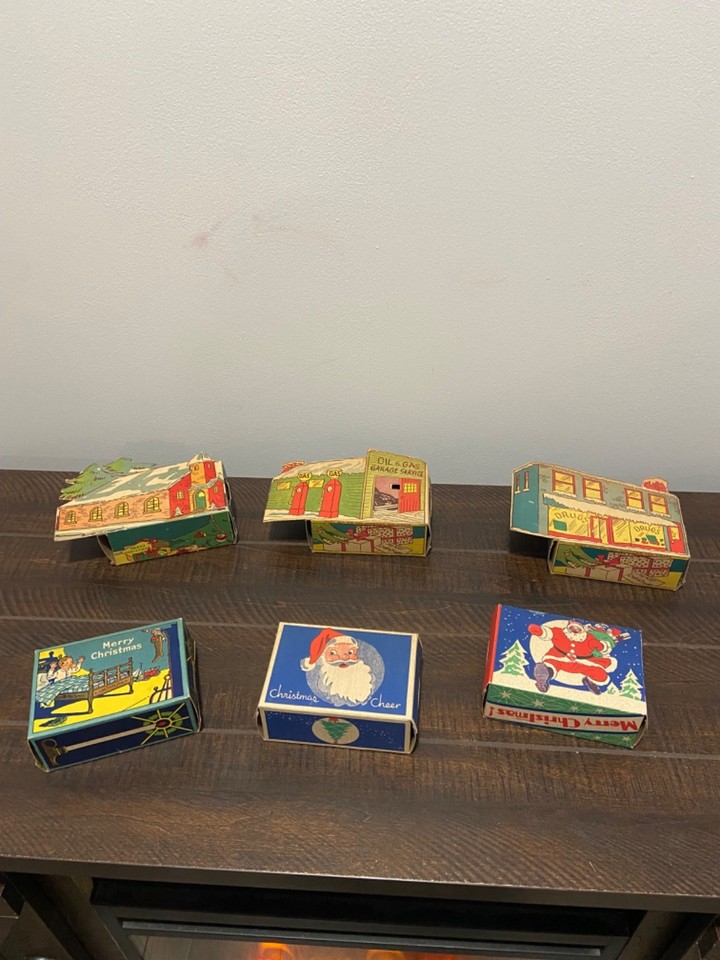 Vintage 1940's Cardboard Christmas Candy Gift Boxes Lot of 6 | eBay