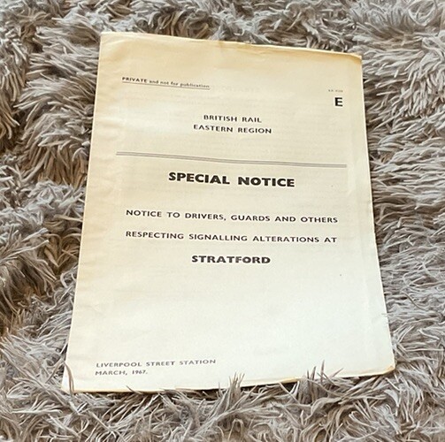 BR Eastern Region Special Notice Signalling at Stratford with diagram ...