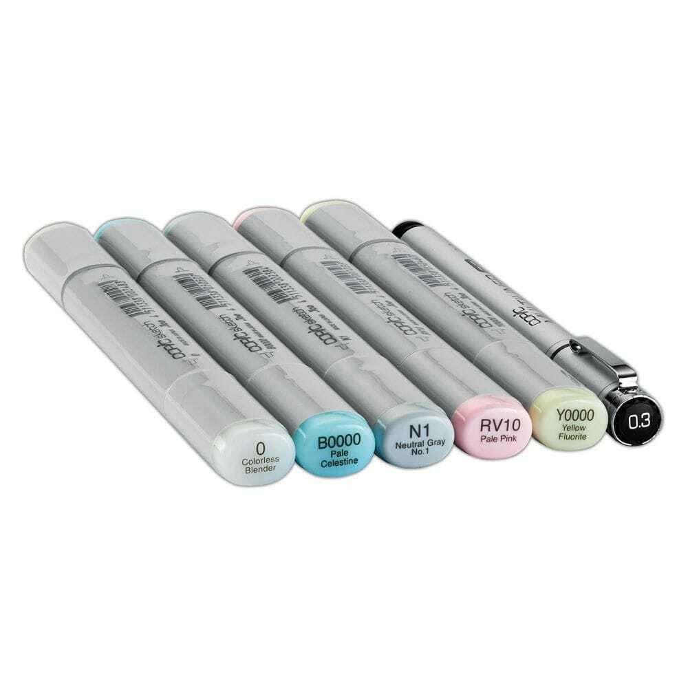 Copic Sketch Markers ~ BLENDING BASICS ~ Blue Grey Red Yellow Pinks ...
