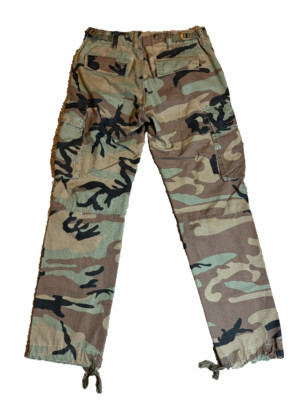 MNML Men's Woodland Camo Rip Stop Military Drawstring Hem Cargo Pants ...