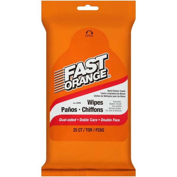 Permatex 25050 Fast Orange Hand Cleaner Wipes 25 Count for sale online ...