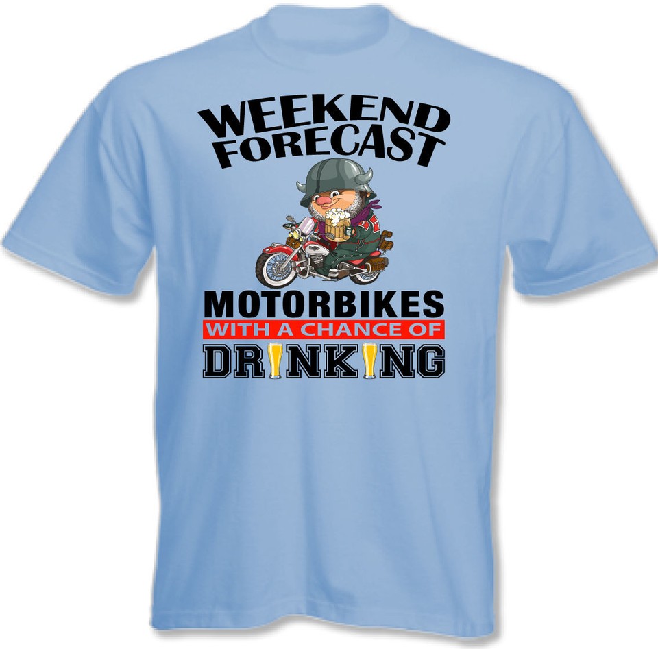Motorbike T-Shirt Mens Superbike Moto GP Bike Biker Weekend Forecast ...