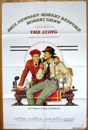 1974 The Sting One Sheet 27 X 41 Movie Poster P. Newman R. Redford BEST ...