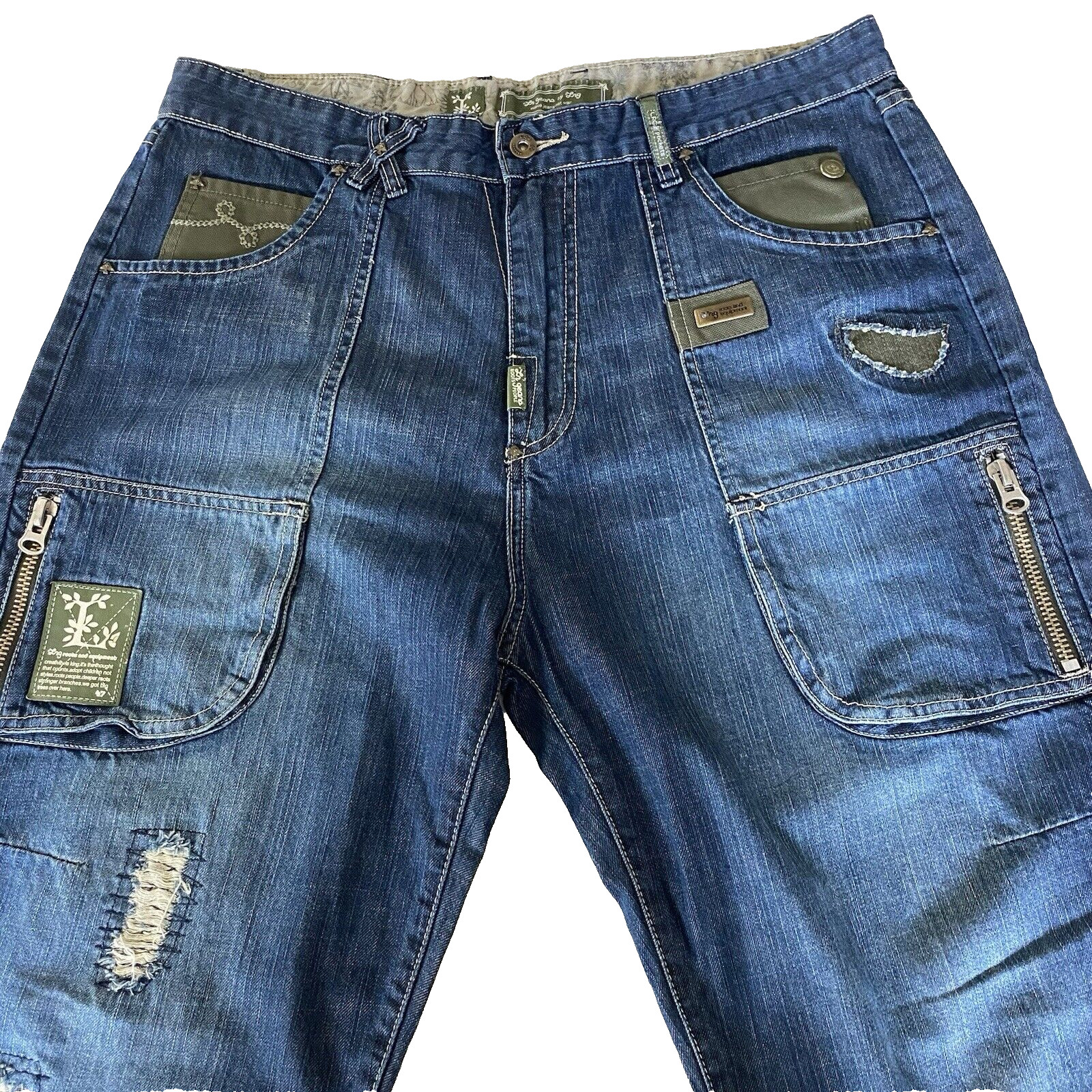 LRG Roots and Equipment Grass Roots Baggy Y2K lr gean… - Gem