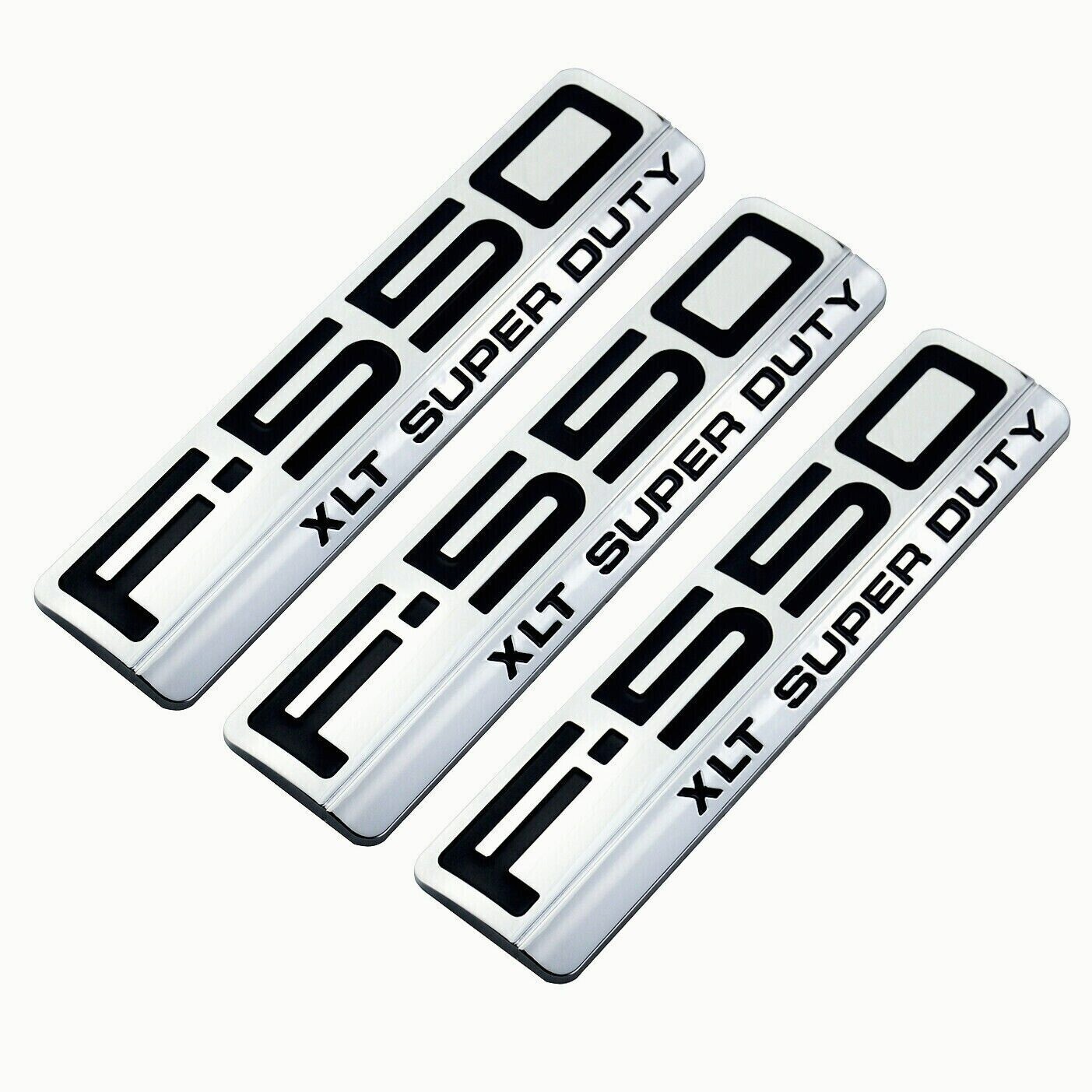 3Pc Chrome For 2005-2010 F550 XLT SUPER DUTY Emblem Side Fender Badge ...