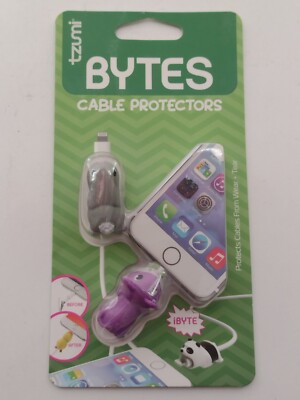 Tzumi Bytes Cable Protectors - Grey Rabbit & Purple Mouse | eBay