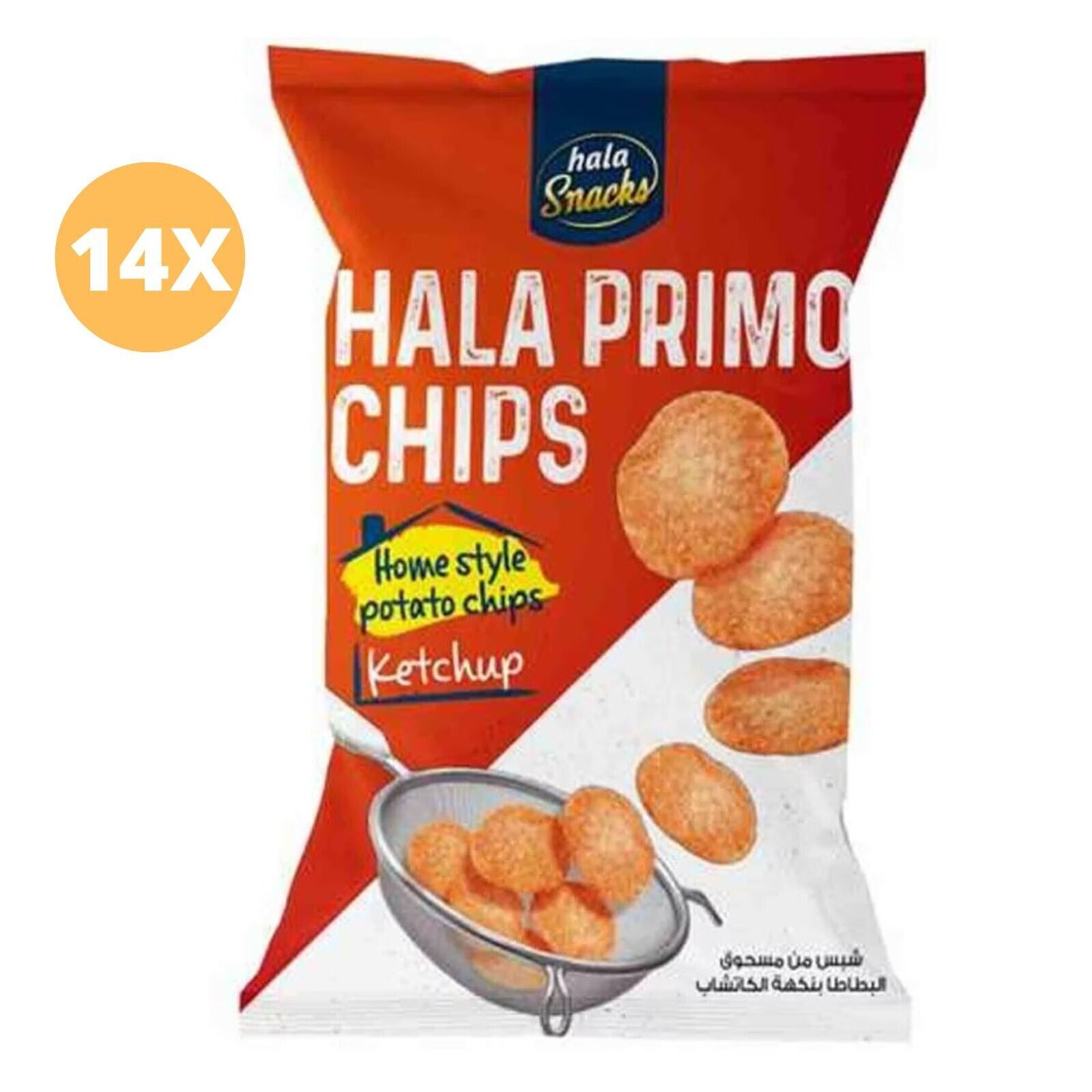 14 Pack X Hala Chips Primo Ketchup Flavor Home Style Potato Chips (20 ...