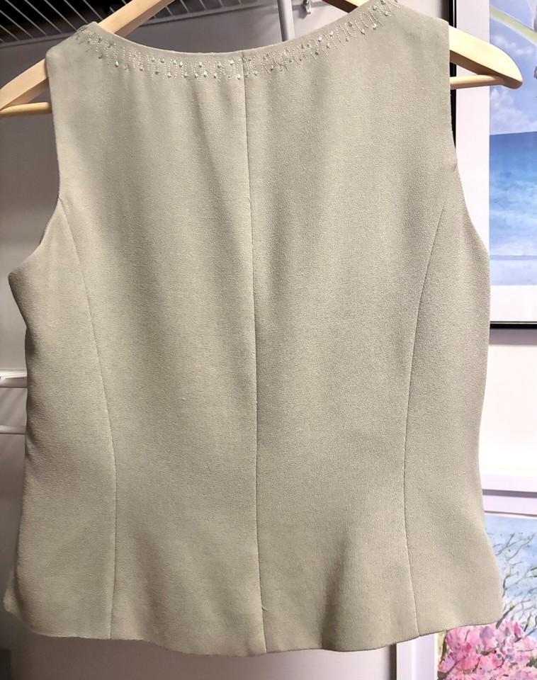 Kasper Petite size 4P Light Gree/Gray 3- suit dress with Jacket vest ...