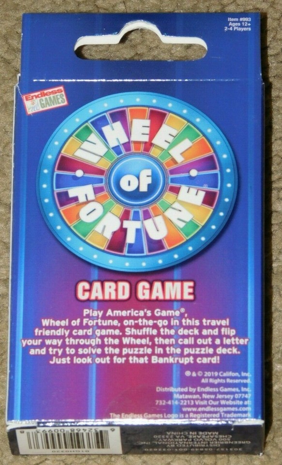 ENDLESS GAMES WHEEL OF FORTUNE CARD GAME (New In Box) 632468009938 | eBay