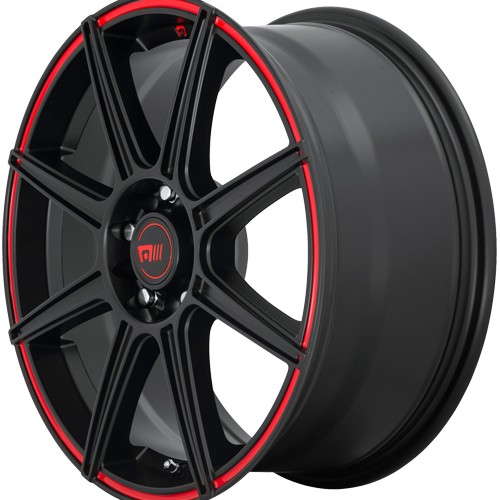 (Set-4) Motegi MR142 CS8 18x8 5x4.5"/5x120 +35mm Black/Red Wheels Rims ...