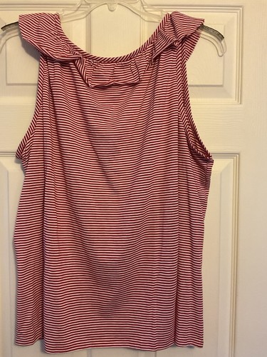 Cato Woman Red And White Stipe Tank With Ruffle U Neck Size 26/28W New | eBay
